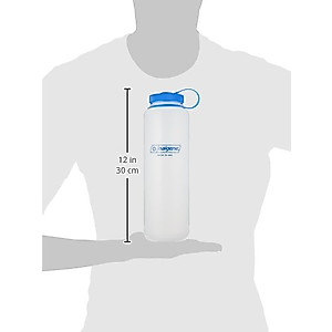 Nalgene HDPE Wide Mouth Water Bottle, Clear, 48 oz