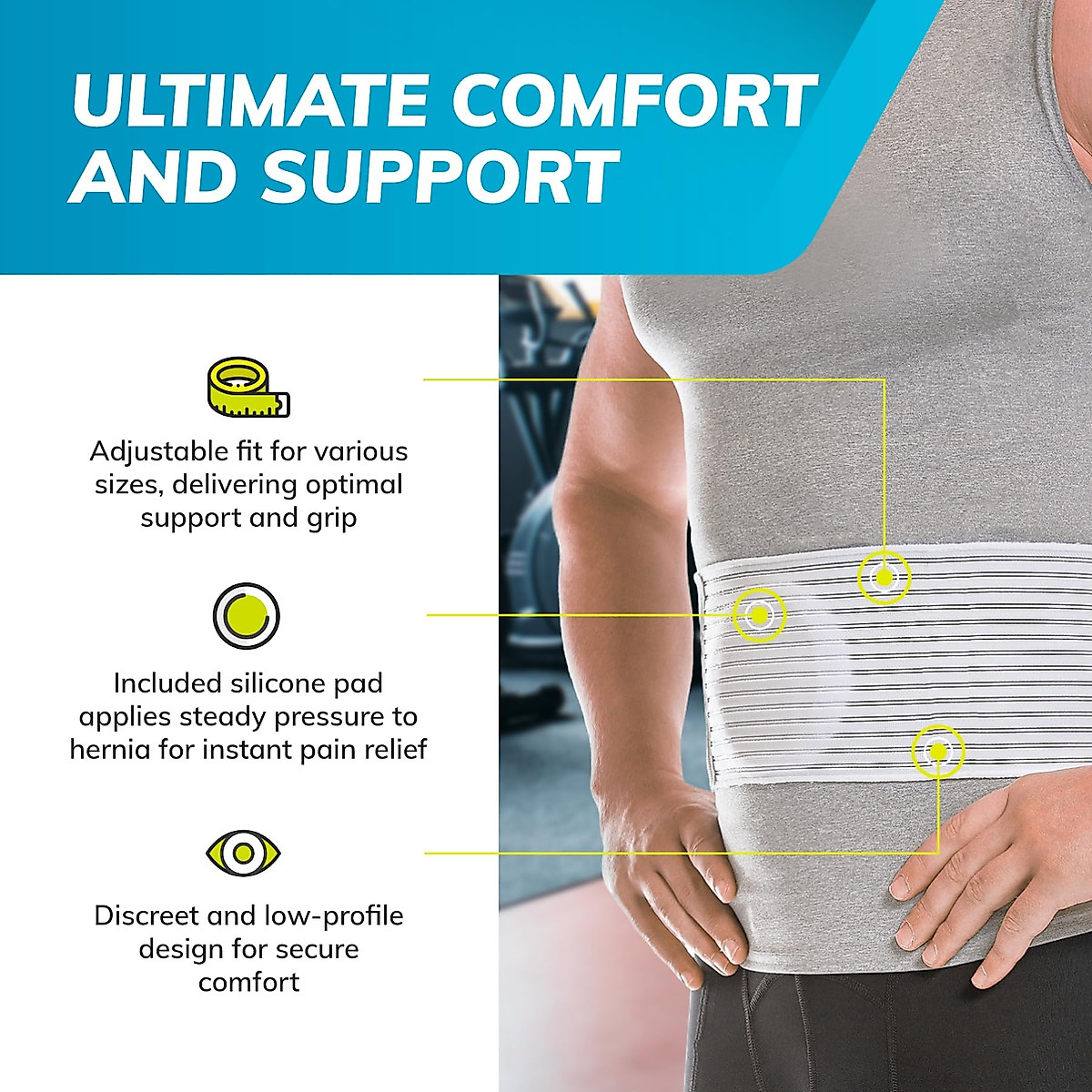 BraceAbility Hernia Belt for Men & Women | Stomach Truss Binder with Compression Support Pad for Abdominal, Umbilical, Navel & Belly Button Hernias (5", Large/X-Large)