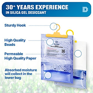 Dry & Dry 6 Packs [Net 7 Oz/Pack] Moisture Absorbers Dehumidifiers for Home Dehumidifier for Basement Dehumidifiers for Bedroom Small Dehumidifiers - Dehumidifiers Moisture Absorbers