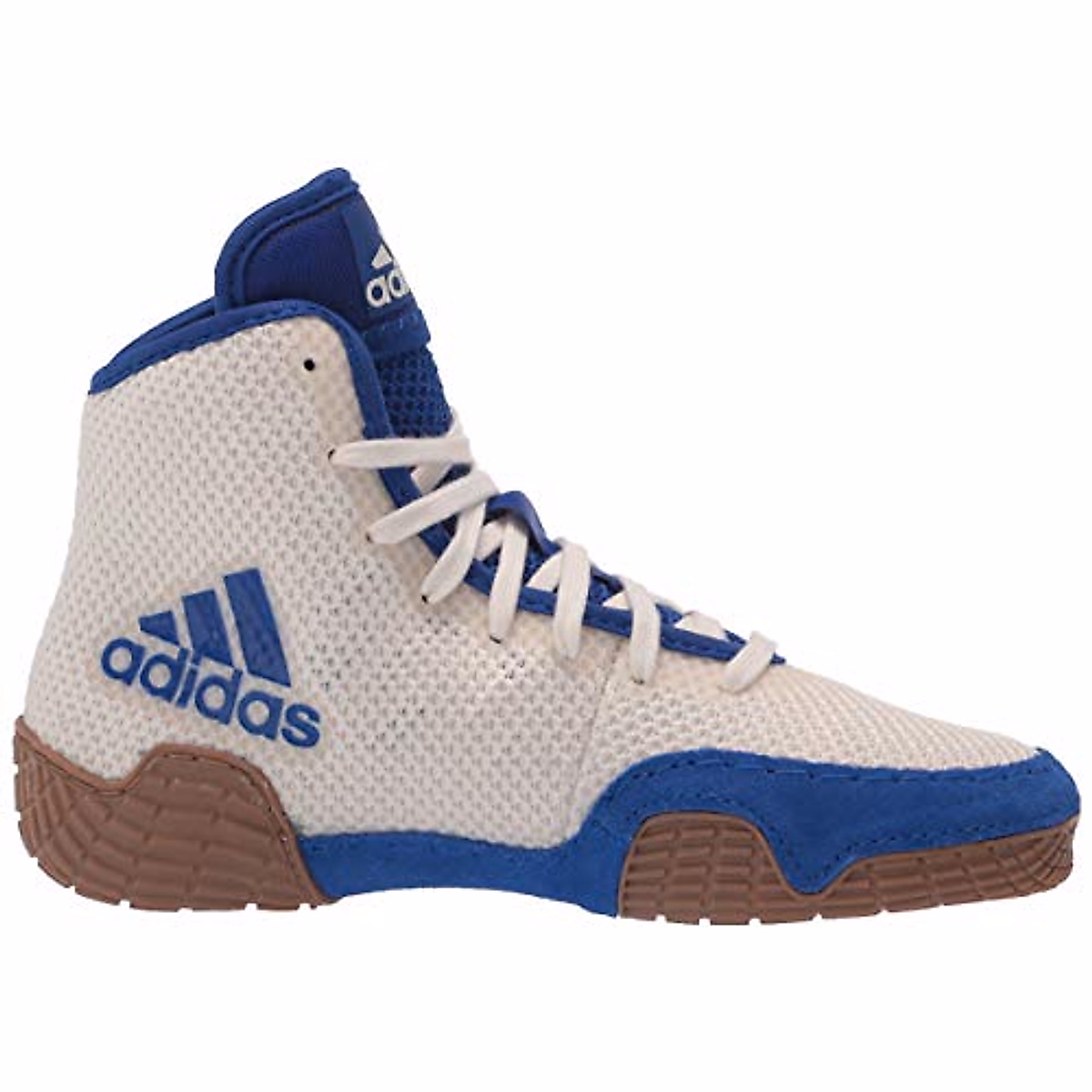 adidas Boy's Tech Fall 2.0 Wrestling Shoe, White/Royal Blue/Gum, 1.5 Little Kid