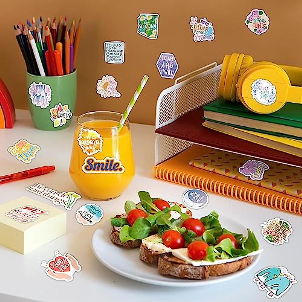 480 Pieces Inspirational Quote Daily Planner Stickers for Women Journaling Calendar Scrapbook Stickers Aesthetic 24 Sheets Motivational Waterproof Stickers for Kids Teachers Water Bottle Laptop