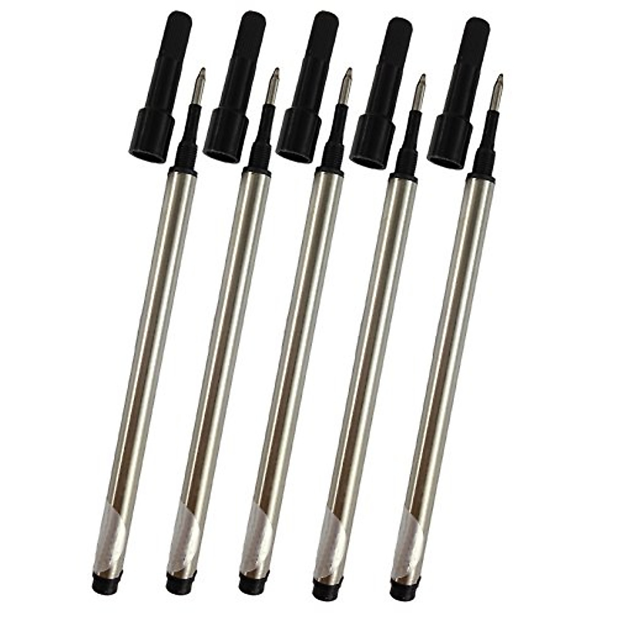 Gullor Spiral Refills Screw Refills Fit Jinhao Rollerball Pen, Black Ink, 0.7mm, Set of 10 PCS