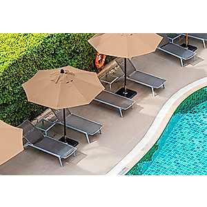 MASTERCANOPY Patio Umbrella 9 ft Replacement Canopy for 8 Ribs-Khaki