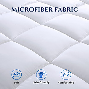 YUGYVOB Queen Mattress Topper - Cooling and Breathable Mattress Pad, Extra Thick Pillow Top Mattress Topper Queen with Down Alternative, 8-21 Inch Deep Pocket