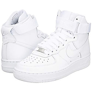Nike Women's AIR Force 1 HIGH Casual Shoes (8, White/White/White)