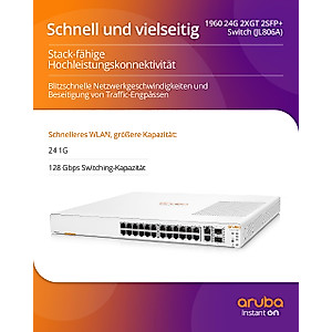 Aruba Instant On 1960 24-Port Gb Smart Switch-24x1G | 2X SFP+ | 2x10GBase-T (JL806A#ABA)