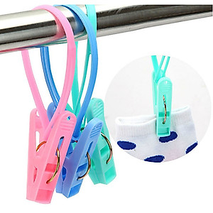 yueton Pack of 12 Clothes Peg Clip Pins Rope Hanging Clothesline Windproof Hanger (Multicolor)