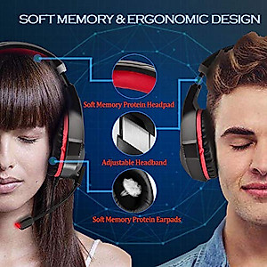 SVYHUOK PS4 Gaming Headset with Mic, Stereo 2019 Latest Lightweight Over-Ear Headphone for Games, Stereo Surround with Noise Cancelling 3.5mm Jack for PC Laptop