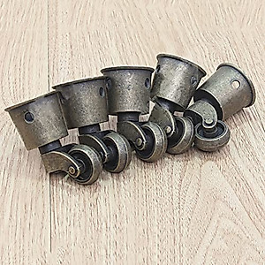 Castor Wheels,360° Swivel Caster Wheels,Small Furniture Moving Wheels,Zinc Alloy Casters for Cabinet Chair Table,Antique Vintage Style,Cup Style Fitting,Load Capacity 150kg,4 Pcs