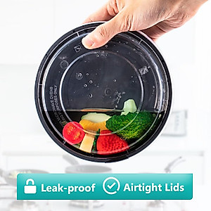 UHBYJM 50 Pack Meal Prep Container, 24 oz Round Meal Prep Food Container,Food Storage Containers with Lids,Reusable Plastic Meal Prep Bowls for Food Stackable Microwave and Freezer Safe