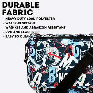 J World New York luggage Terry for Women. Girls School Kids Messenger Bag, Graffiti, One Size US