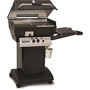 Broilmaster Q3 Grill Head with Black Painted Cart, Drop Down Side Shelf, Liquid Propane