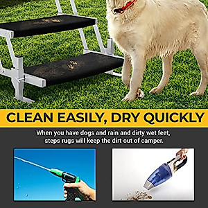 BougeRV RV Step Covers 3 Packs for Fold Up Curved Steps, 22 Inch Wrap Around Radius Stairs Rugs, Camper Carpets for Outside RV Accessories