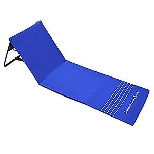 Strong Camel Portable Beach Reclining Lounger Beach Ground Mat Beach Pool Lounge Chair (Dark Blue)