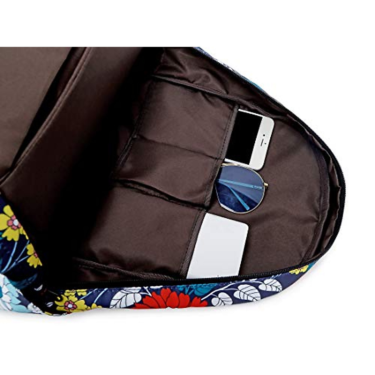 Joymoze Teen Girl School Backpack with Insulated Lunch Bag Pencil Purse Blue Flower One_Size