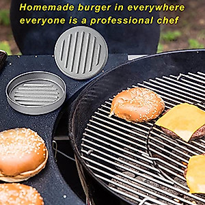 HaSteeL Aluminum Burger Press, Smash Hamburger Press with 60 Waxed Papers, Non Stick Burger Patty Maker Mold for Stuffed Ground Beef/Sliders/Sausage/Veggie/Salmon Patties BBQ, Dishwasher Safe-1PCS
