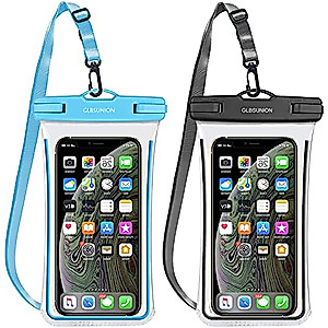 GLBSUNION Universal Waterproof Phone Case,2-Pack Waterproof Phone Lanyard Dry Bag Pouch for iPhone 14 13 12 11 Pro Xs Max Plus Galaxy S22 LG up to 8",Protective Pouch for Pool Beach Kayaking Travel