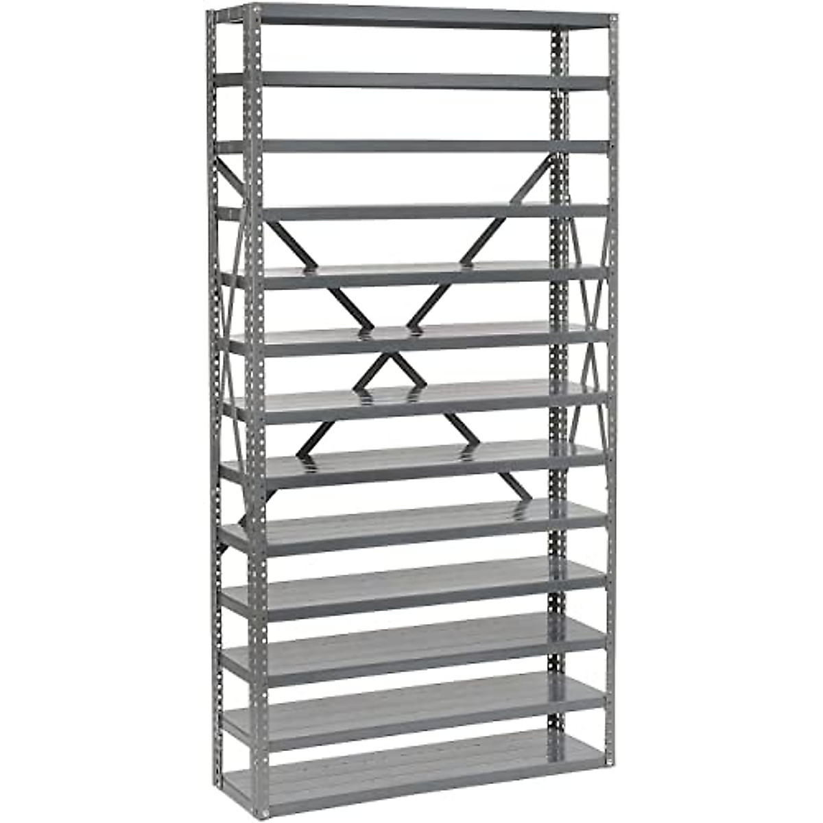 Global Industrial 13 Shelf Steel Shelving with (60) 4" H Plastic Shelf Bins, Green, 36x12x72