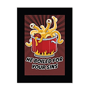 FSM Flying Spaghetti Monster He Boiled for Your Sins Refrigerator Magnet - [3" x 2"]