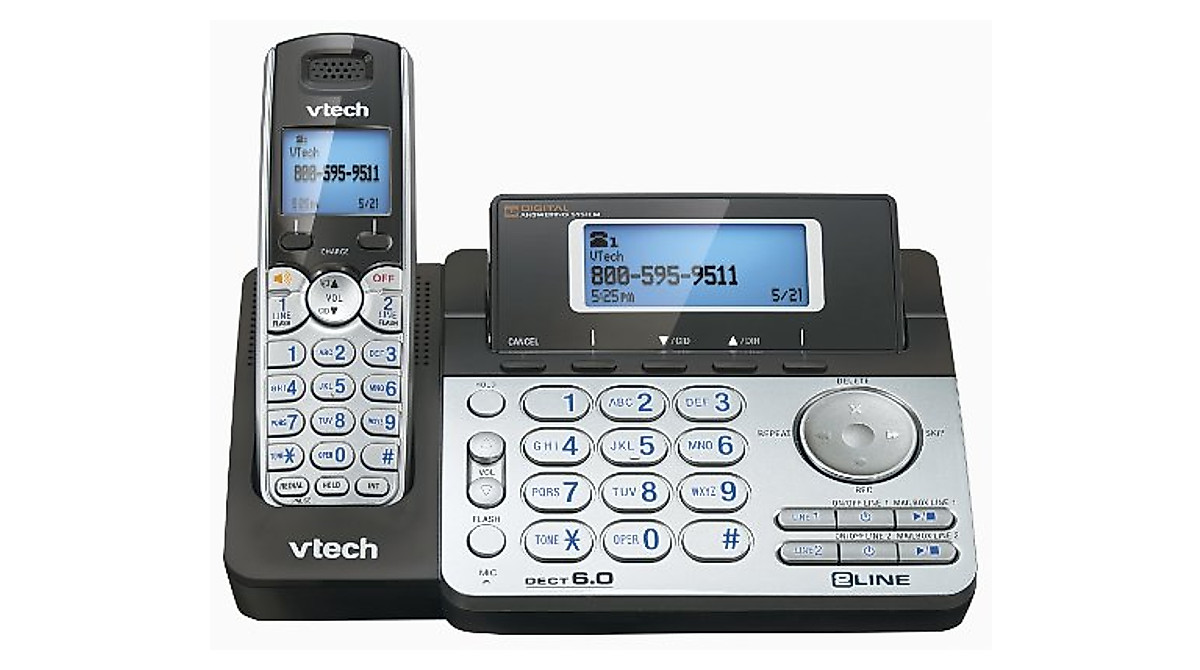 Vtech Ds6151 Two-Line Expandable Cordless Phone with Answering System ...
