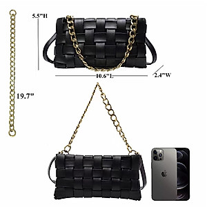 COFIHOME Women’s Braided Shoulder Bag Purses and Handbags Crossbody Flapper Braided Satchel Clutch Evening Bag