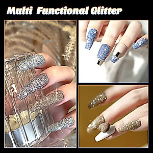 Allstarry Diamond Nail Glitter 4 Colors Sparkling Korea Reflective Glitter Diamond Dust Fine Powder Shiny Pigment Craft Sequins Nail Supplies for Nail Art Gel Polish Crafts Party Nightclub Wedding