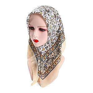 K-Elewon 27.5” Women Medium Square Scarf Cotton Head Scarf- 2PCS Neck Scarf Hair Scarf Head Sleeping Wraps Scarfs for Women H07-08