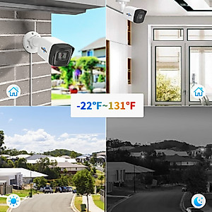 Hiseeu 4K PoE Security Camera, H.265+ 8MP IP Outdoor Camera w/ 1-Way Audio, IP67 Waterproof Exterior Security Camera with SD Slot,100ft Night Vision, Free APP Remote Access, Hikvision DS-2CD2085G1-I