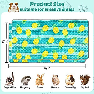 2 Pack Washable Guinea Pig Cage Liner - Reusable Guinea Pig Mat, Waterproof Bedding for Cage, Super Absorbant Pee Pads for Small Animals