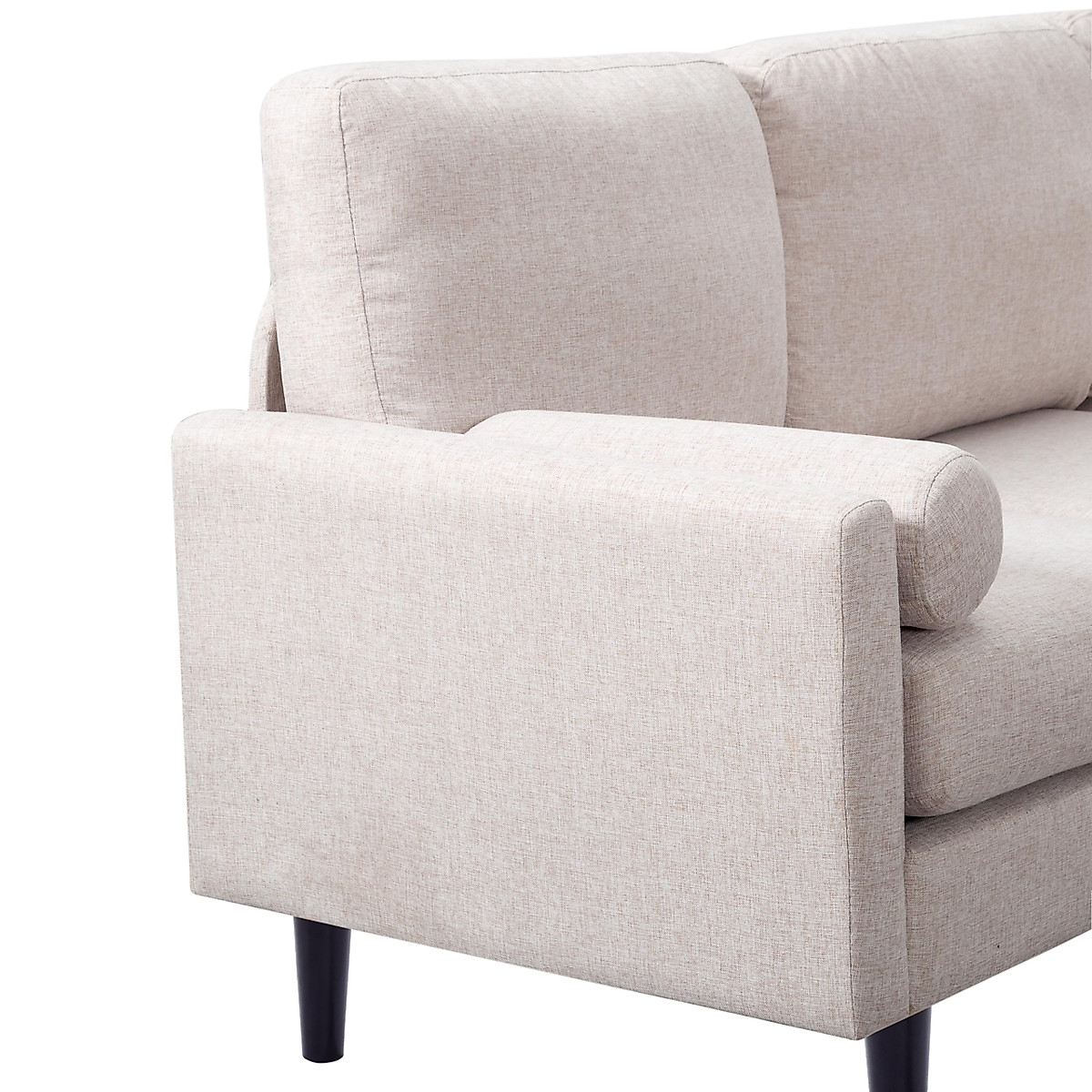 Eafurn L Shaped Sectional Sofa with Reversible Chaise Lounge, 3 Seater Convertible Corner Couch with Rubber Wood Legs, Modern Fabric Sofa&Couches for Living Room, Apartment and Small Space