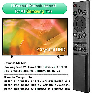 Universal Remote Replacement for Samsung TV Remotes BN59-01363 BN59-01357, Compatible with Samsung Smart-TV LCD LED UHD QLED 4K HDR TVs, with Netflix, Prime Video, Rakuten TV Buttons