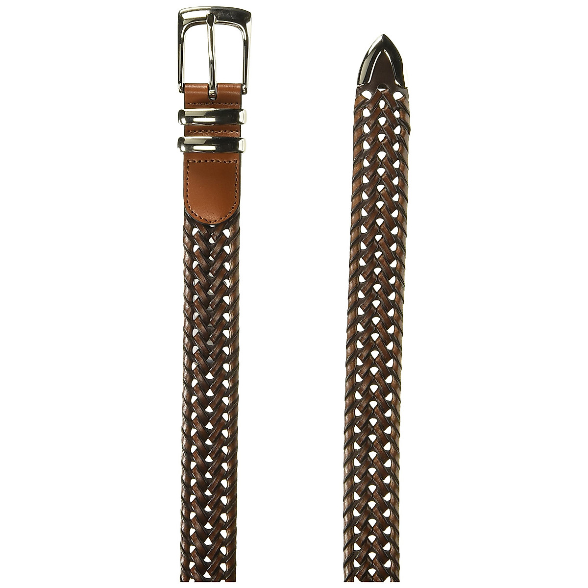 Portfolio Braided Belt With Genuine Leather (Sizes 30-54 Inches), Luggage, 36