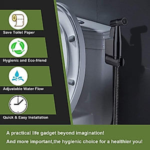 GASLIKE Handheld Bidet Sprayer, Toilet Cleaning, Baby Diaper, Hygienic Cleanup, Quick and Easy Installation, Multiple Uses, Stainless Steel, Brushed Finish