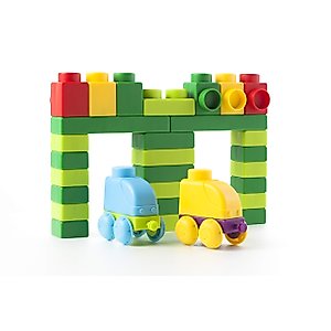UNiPLAY Race Car Set, Building Block Car Toys for Cognitive Development, Motor Skills, Sensory Learning, Educational Toy for 3 Years Old and Up (39 Piece-Set)