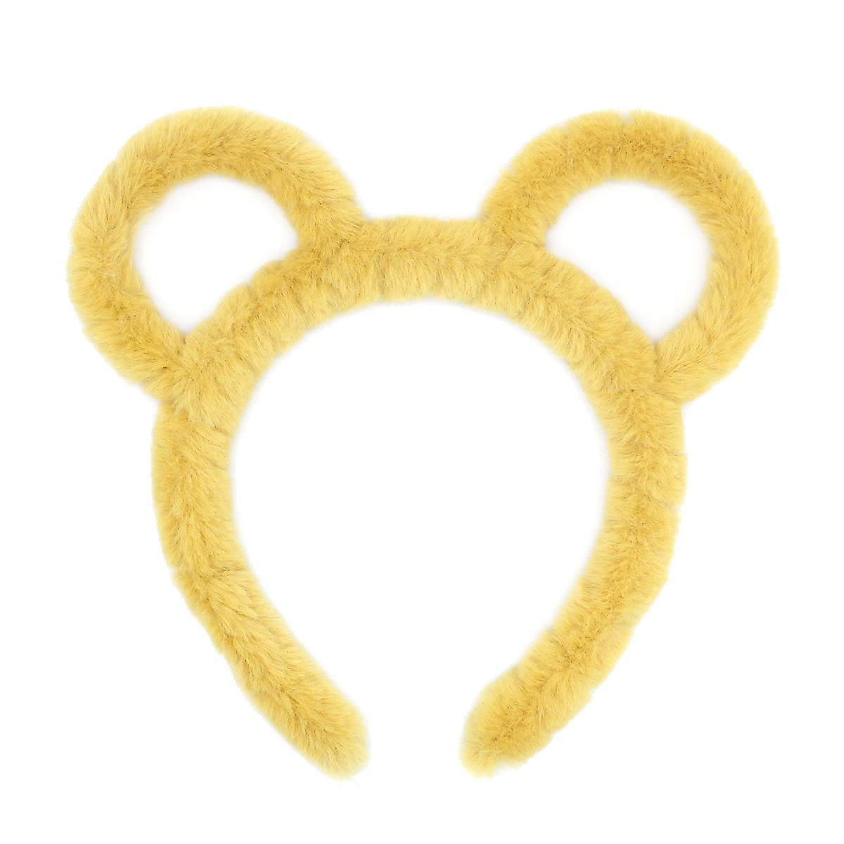 PLUSMAYI Mouse Ears Headband Kids 3Pcs Bear Ear Headband for Women Animal Style Cute Hairband Mouse Costume Girls for Birthday Cosplay Halloween Christmas(Red Yellow Green Headband)