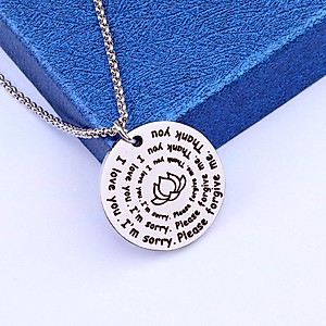 Detailed Ho'oponopono Prayer Necklace I'm Sorry Please Forgive Me Thank You I Love You (necklace)