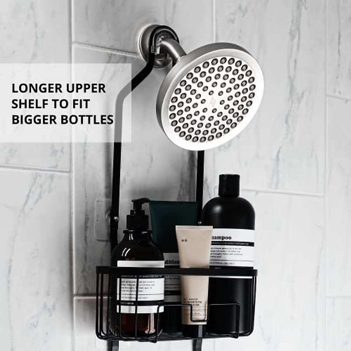 PROBEAUTIFY Hanging Shower Caddy Over Shower Head - Black Shower Caddy Hanging - Shower Caddy and Shower Rack for Ultimate Convenience
