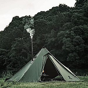 OneTigris Conifer Canvas Tent with Stove Jack, Teepee Hot Tent with Snow Skirt for Tent Stove Winter Camping