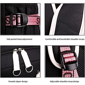 RUILIHIAO Teenage USB Port Backpack Plush Ball Pendant School bag Outdoor Travel Daypack Bookbag