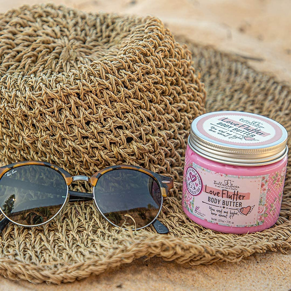 Bella & Bear Love Flutter Body Butter - Hydrating Cream for Soft, Smooth Skin | Perfect for Stretch Marks & Scars | 6.7oz of Nourishing Love