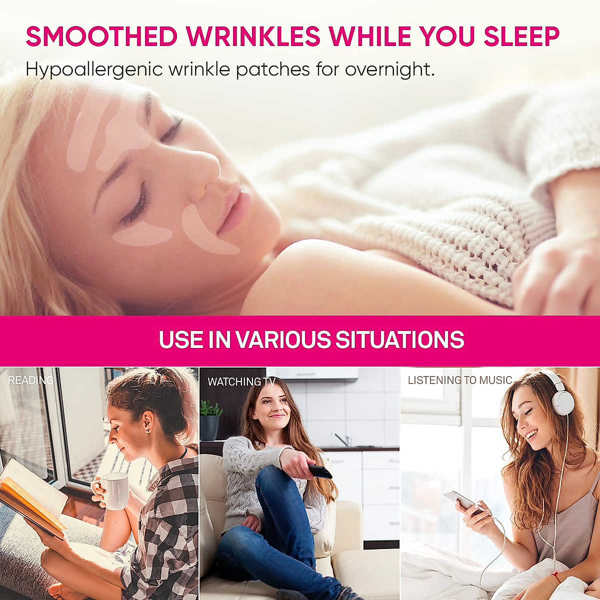 Ellocy Face Wrinkle Patches,192PCs Tape for Wrinkles Forehead Patches Anti Facial