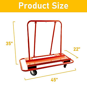 Yeeoy Drywall Sheet Cart, 3000 LBS Heavy Duty Drywall Sheet Cart, Panel Dolly Cart with 4 Swivel Wheels, Lumber Cart Handling Wall Panel Sheetrock Lumber for Garage Home Warehouse