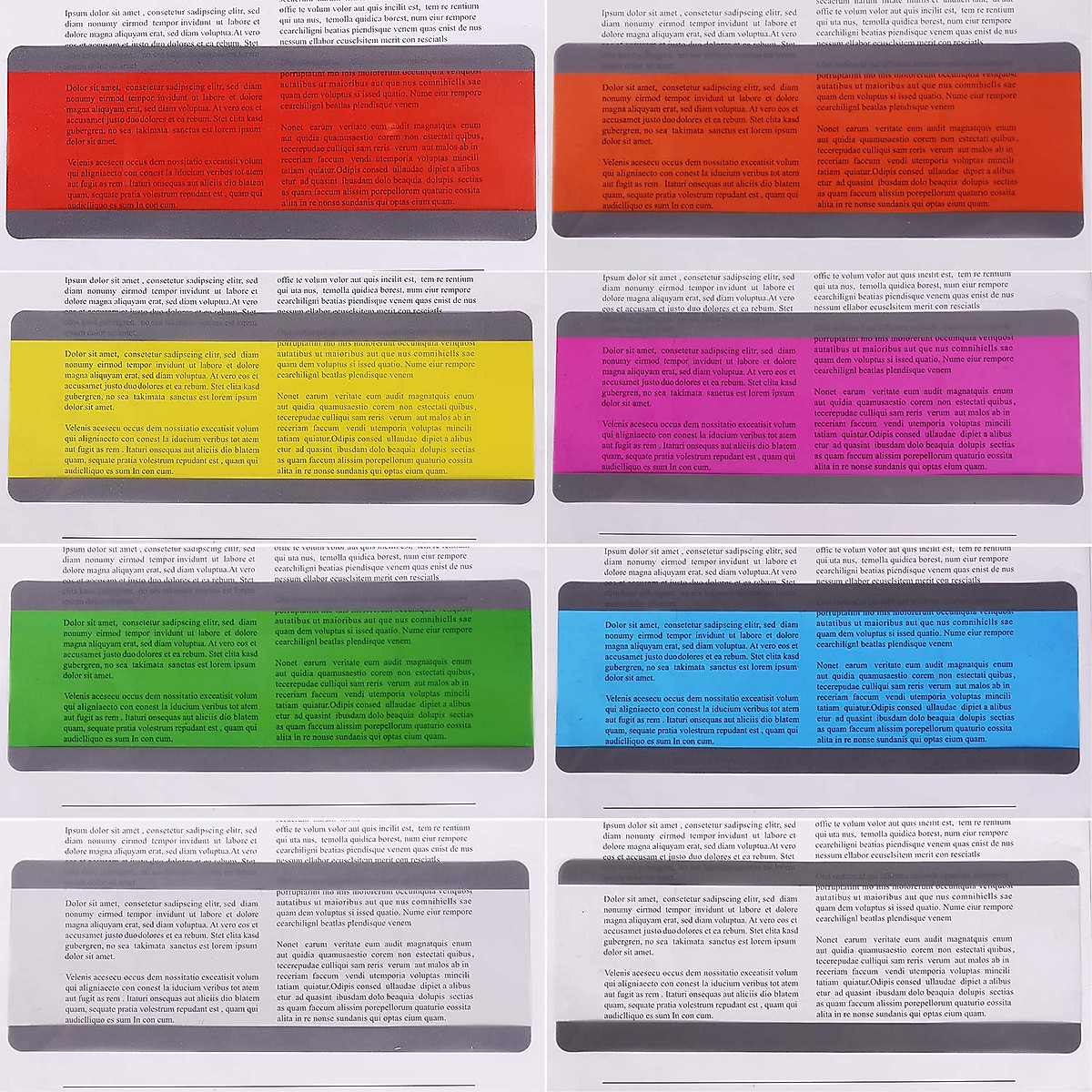 Reading Guide Highlight Strips (32 Pack) Colored Overlays Bookmarks Reading Tracking Rulers for Children, Teachers, and Dyslexics