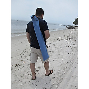 13 ft Beach Windscreen Privacy Windbreak with a Bag and Mallet Made in Europe (Blue/White Stripes)