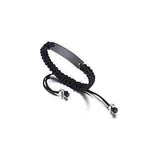 VNOX Name Quote Personalized Bracelets for Men Women Custom Customize Friendship Couple Bridesmaid Gift Jewelry Handmade Braided Rope Bracelet Anniversary Christmas Gift,Set of 2,3,4,5