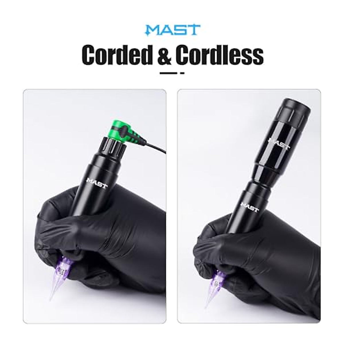 Mast Tour Tattoo Gun Kit, Wireless Rotary Tattoo Pen Machine Kit, 2 Tattoo Batteries Power Supply, 20Pcs Needles, Complete Tattoo Kit