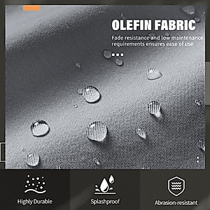 Solaste Aluminum Patio Furniture Set,5 Pieces Modern Outdoor Conversation Set Sectional Sofa with Upgrade Cushion and Coffee Table,Grey