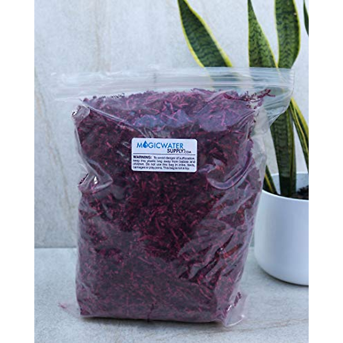 MagicWater Supply Soft & Thin Cut Crinkle Paper Shred Filler (2 LB) for Gift Wrapping & Basket Filling - Burgundy