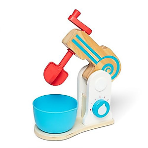 Melissa & Doug Wooden Make-a-Cake Mixer Set (11 pcs) - Play Food and Kitchen Accessories - FSC Certified