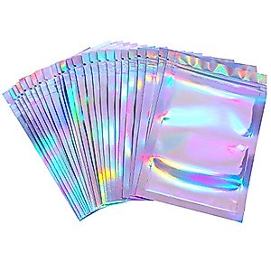 100 Pieces Storage Bags Holographic Packaging Bags Storage Bag for Food Storage (Holographic Color, 3 x 4 Inches)